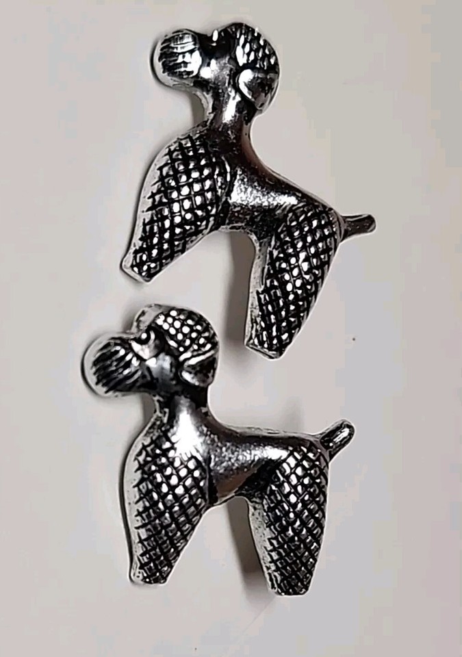 Silver poodle buttons plastic sew on button with Shank | eBay