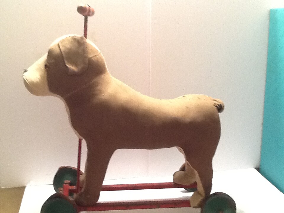 Vintage Toy Dog on Wheels Push along Dog on Wheels over 50 yrs old | eBay