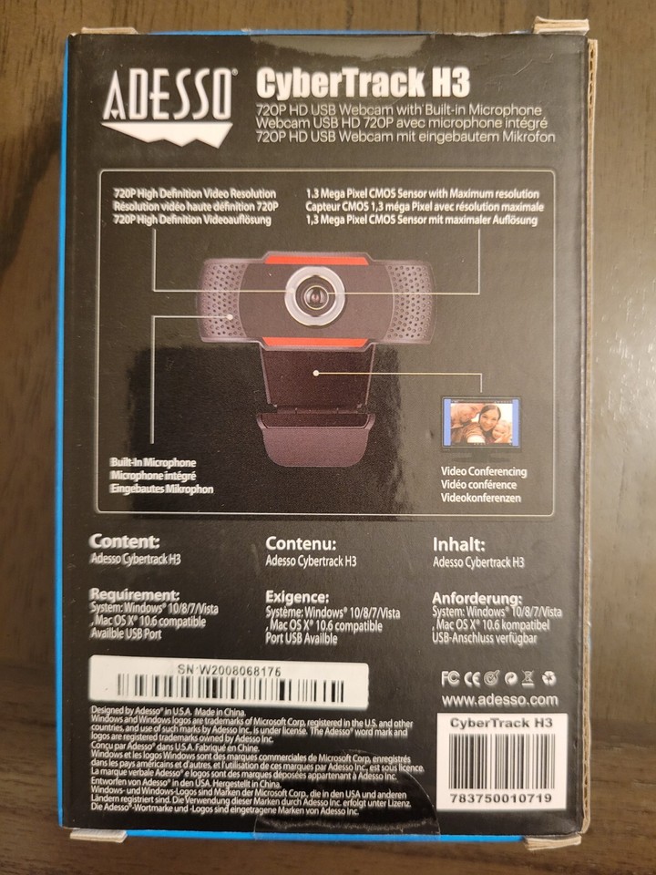 Adesso CyberTrack H3 720p High Definition USB Webcam | eBay