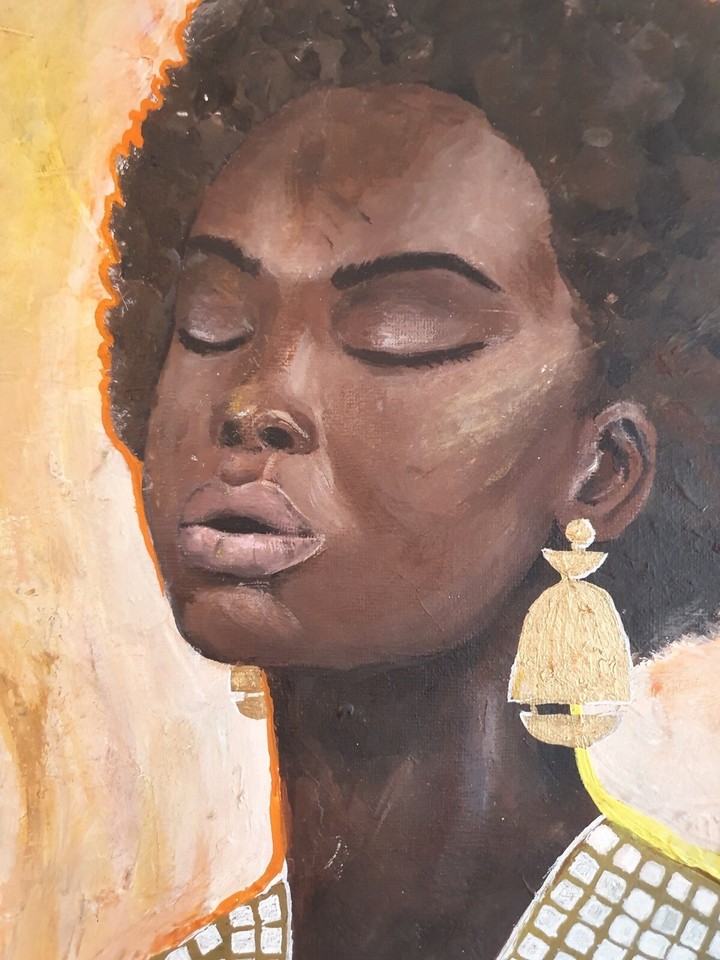 Female portrait Acrylic Original painting modern canvas wall Art ...