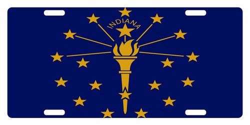 INDIANA State Flag Custom License Plate State Emblem ORIGINAL Version ...