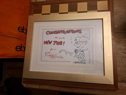 Framed Rolf Harris SIGNED Drawn Sketch Rolfaroo Congratulations On Your ...