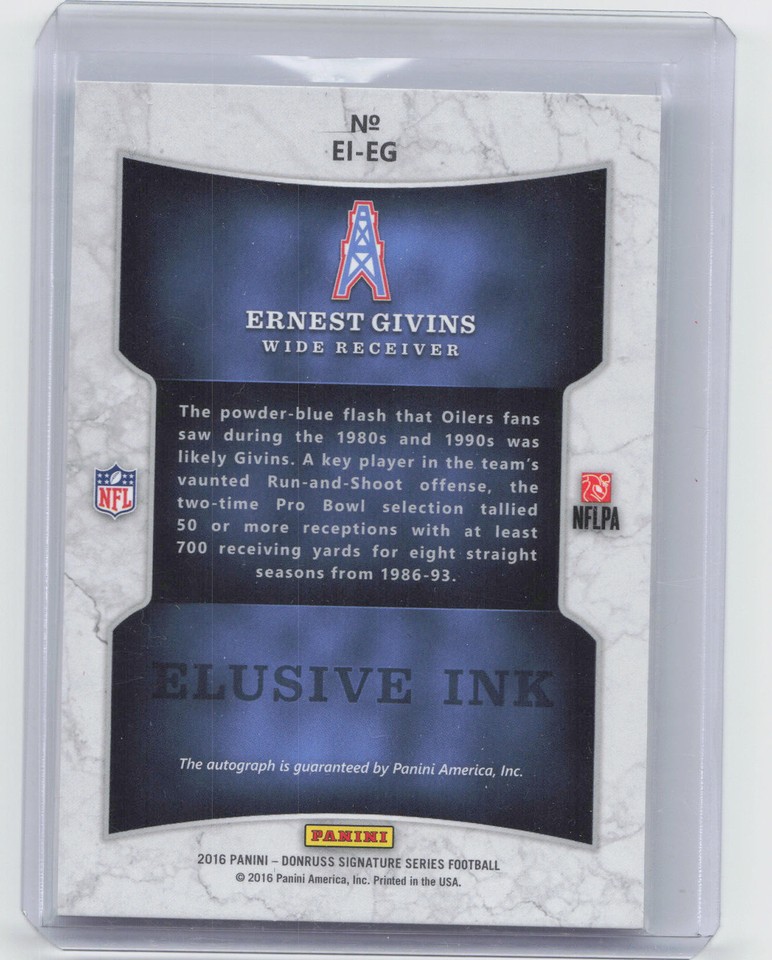 2016 Donruss Signature Series #EI-EG Ernest Givins Elusive Ink | eBay