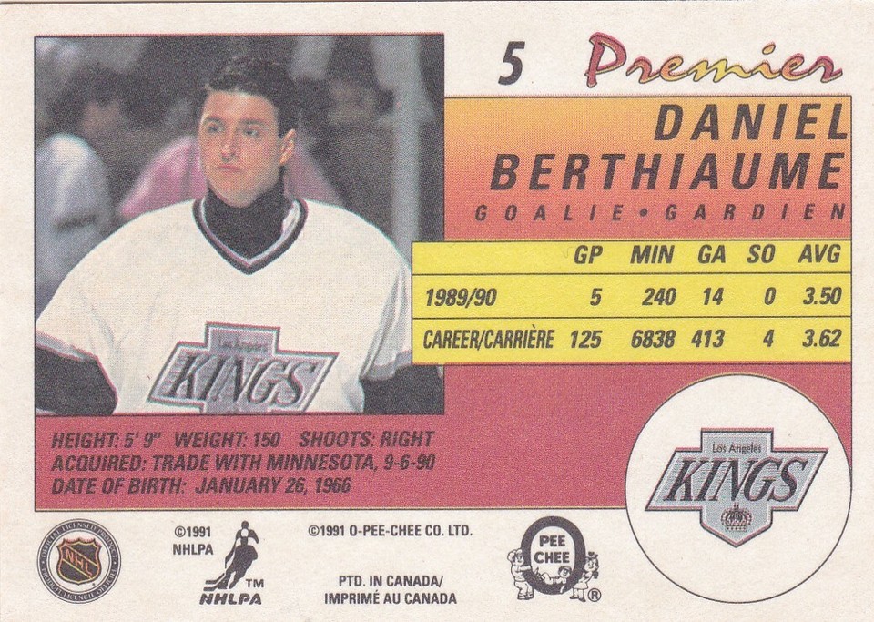 1990-91 OPC Premier #5 Daniel Berthiaume | eBay