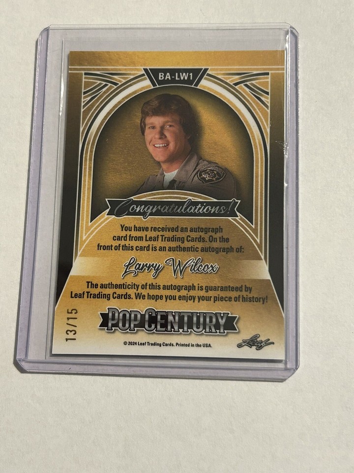 2024 Leaf Pop Century LARRY WILCOX Autograph AUTO PLATINUM BLUE SHIMMER /15 | eBay