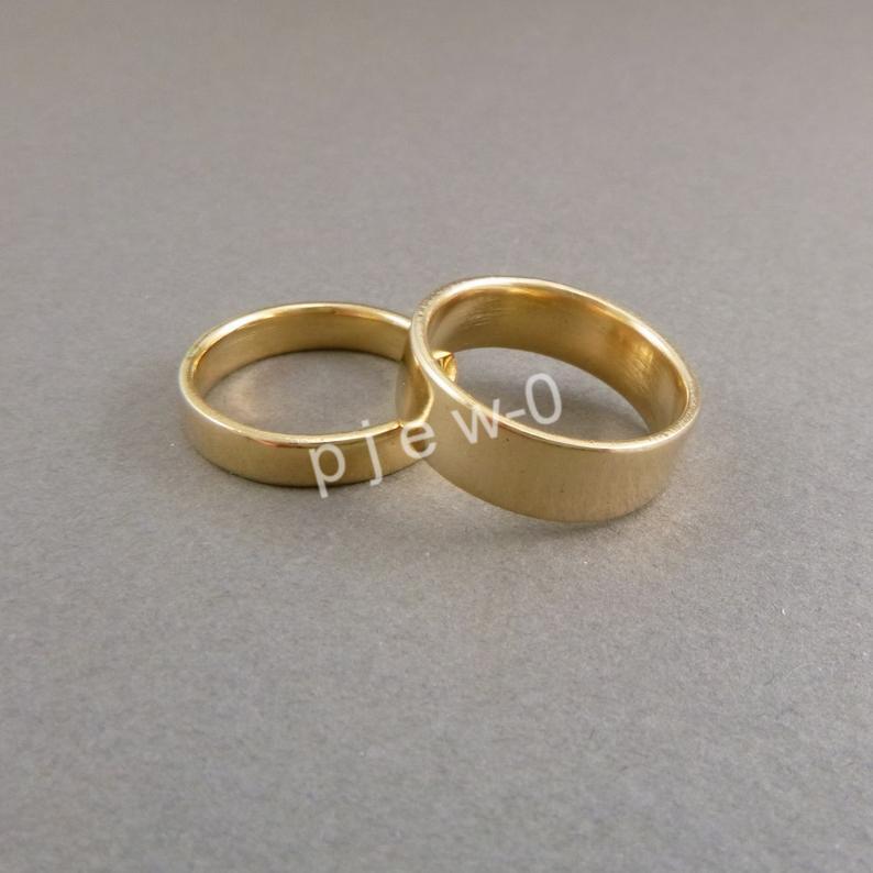 Solid Brass Ring, Handmade Simple band Ring Wide Band Woman ring Unisex ...