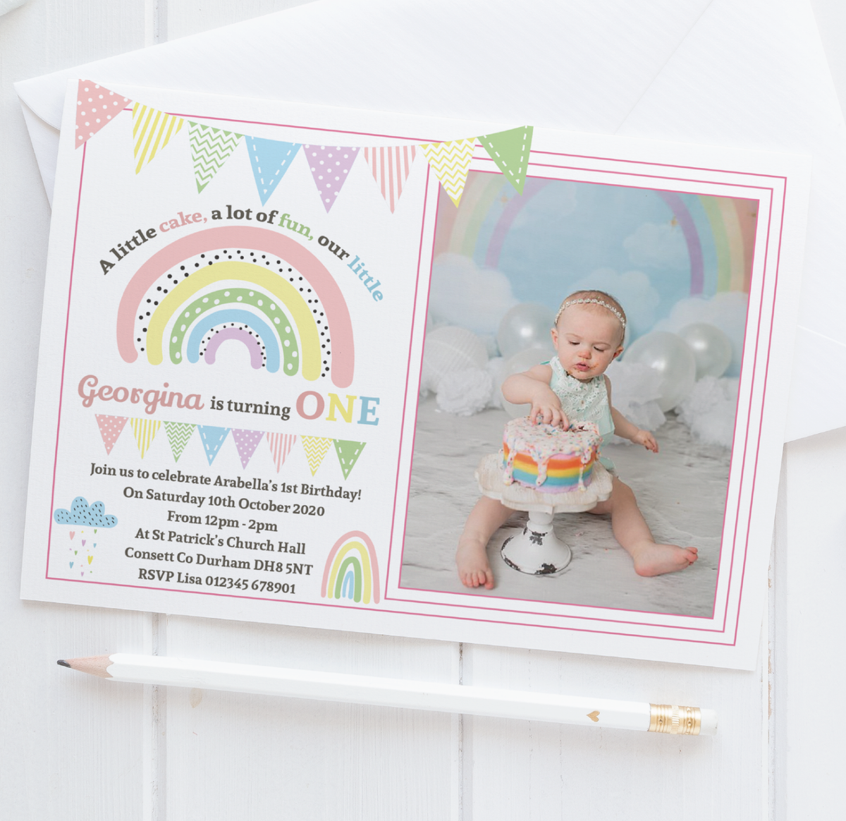 Over The Rainbow Birthday Party Invitations Editable Rainbow Birthday