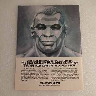 Vintage Print Ad Las Vegas Hilton Mike Tyson Sports Illustrated Feb 23 ...