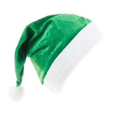 Adult Kid Santa Claus Hat Cap Green Soft Velvet Warm Winter New Year ...