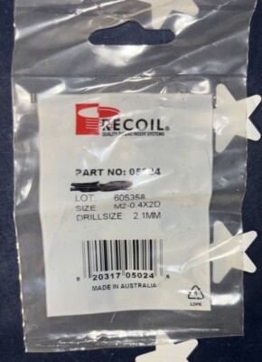 20X RECOIL M2-0.4x2D Helicoil Thread Repair Insert M2 Part No: 05024 20 ...
