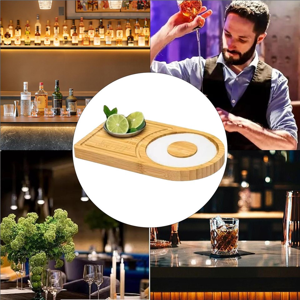 Wooden Bar Glass Rimmer Tray For Cocktails Home Bar Lime Stuff Party ...