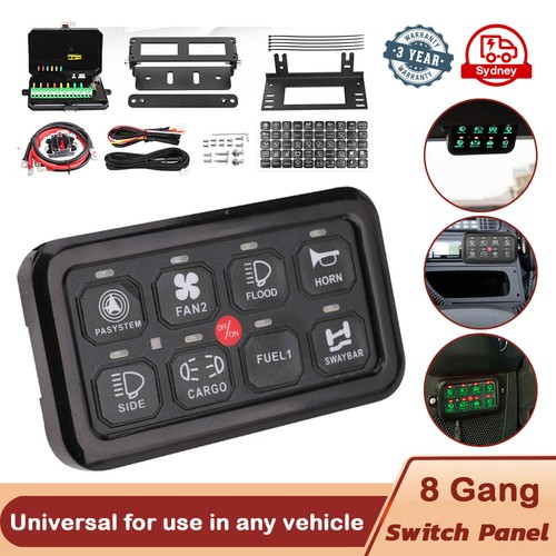 8 Gang Switch Panel Universal Relay Circuit Breaker Control Box Light ...