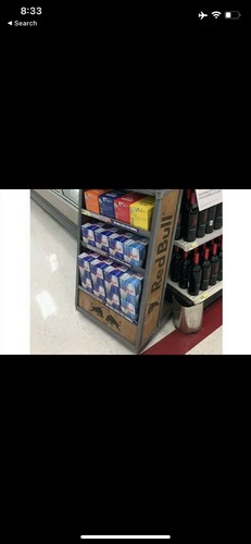 RED BULL ENERGY DRINK - RETAIL DISPLAY SHELF - WOOD AND BRUSHED METAL ...