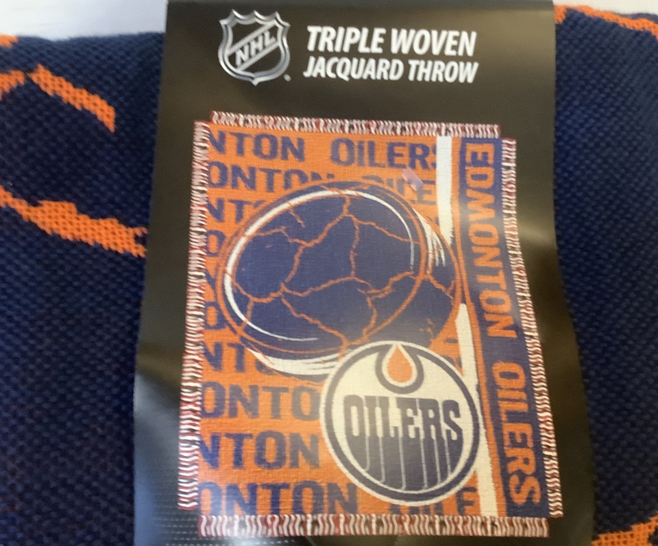 NHL Edmonton Oilers Triple Woven Jacquard Throw 46” X 59” | eBay