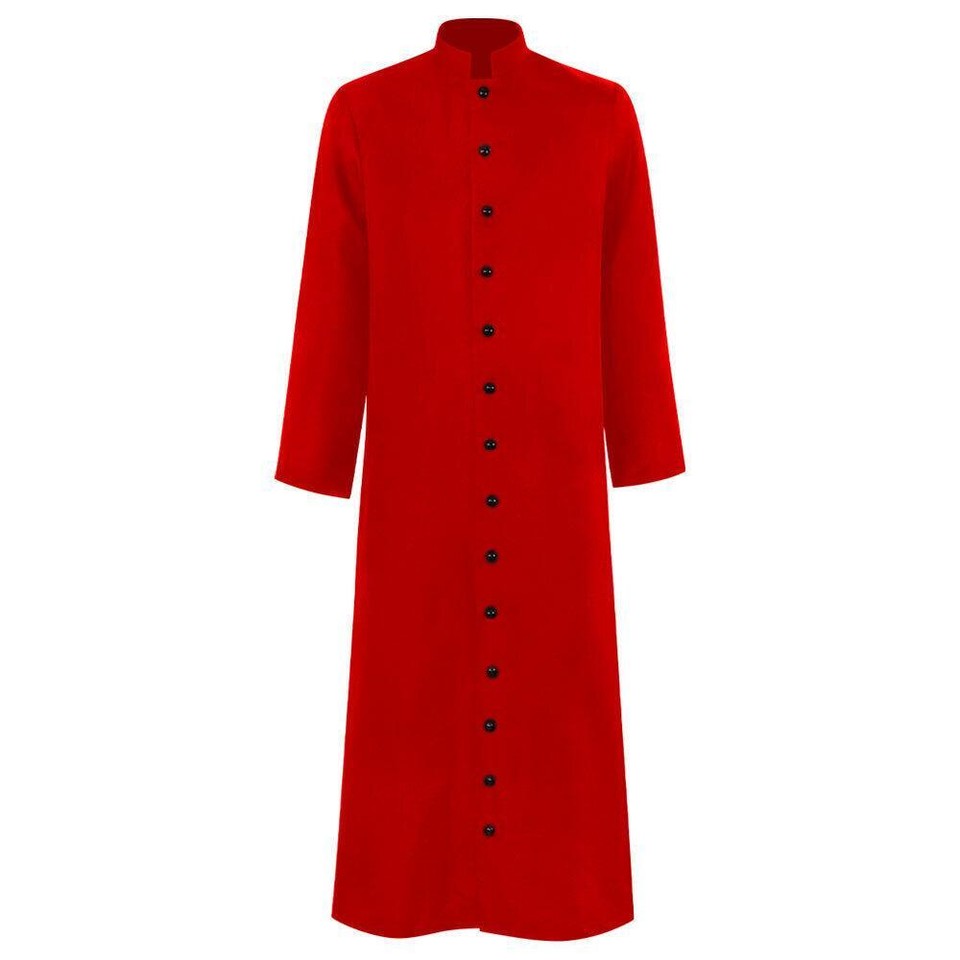 Mens Medieval Single Breasted Monk Robe Roman Cassock Priest Uniform ...