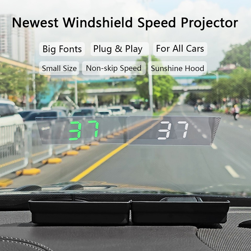 Car GPS Head Up Display Speedometer HUD Digital Windshield Projector ...
