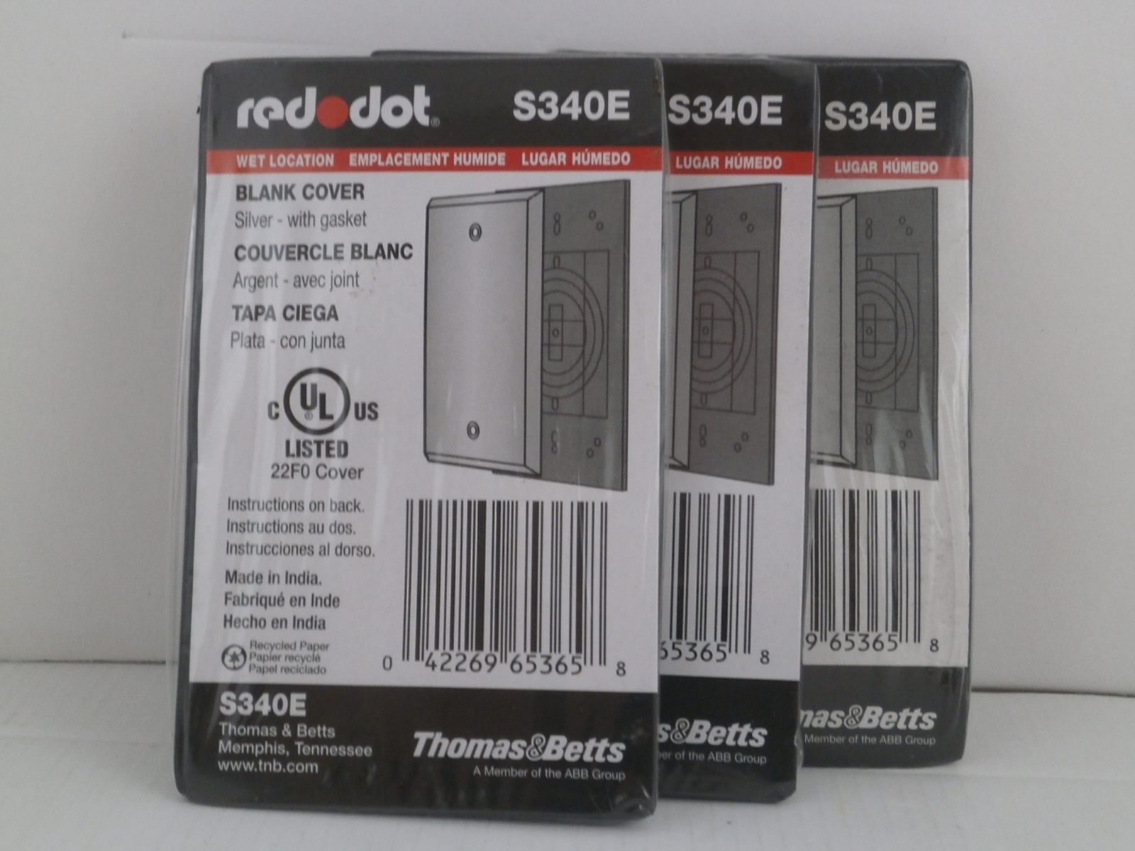 T&B RED DOT *SET OF 3* BLANK COVERS W/GASKET S340E *NEW SURPLUS* | eBay