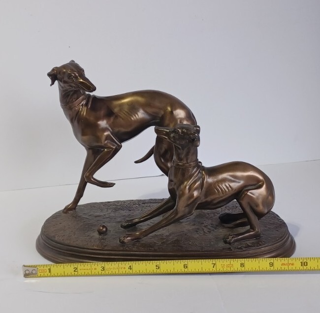 Oliver Tupton Sculpture Whippets Greyhounds Dogs Cold Cast Bronze ...