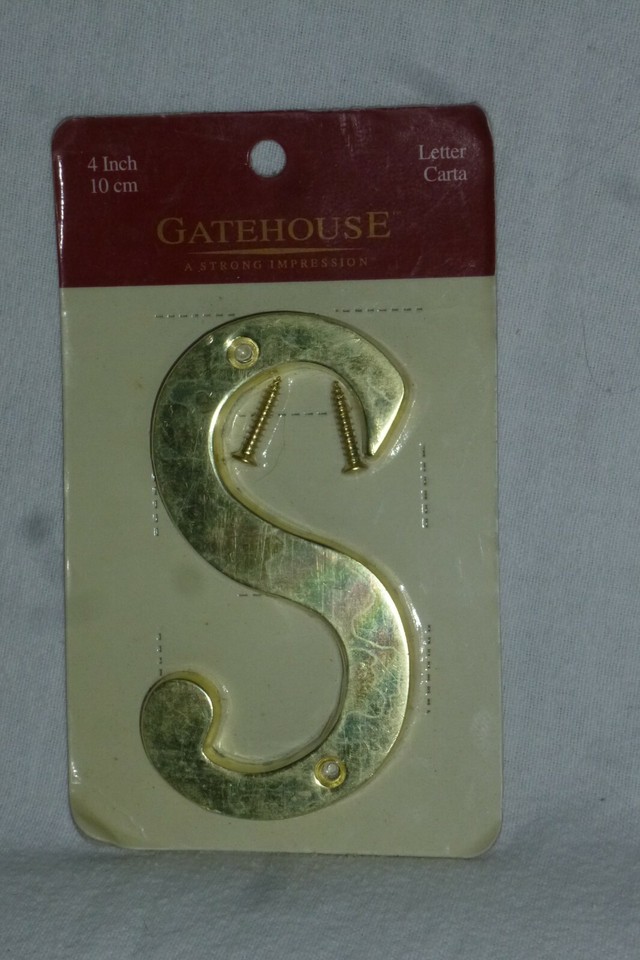 GATEHOUSE Door House Address Street Number Letter S Solid Zinc Polished ...