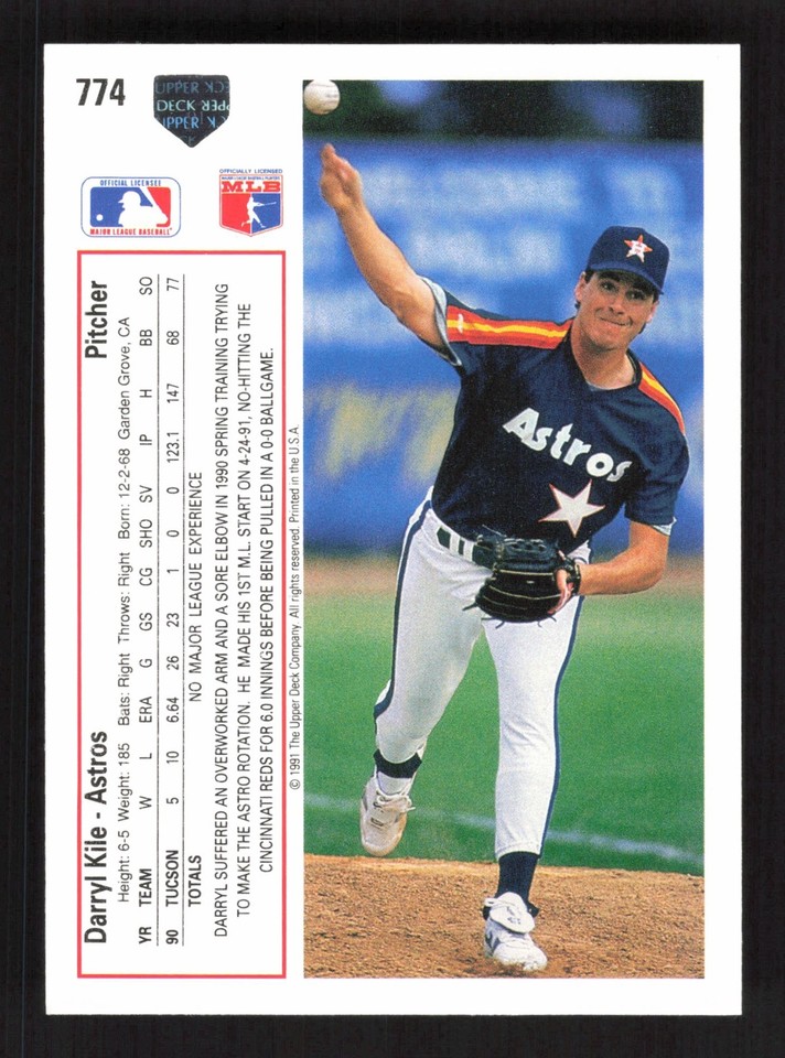 1991 Upper Deck Darryl Kile #774 Houston Astros | eBay