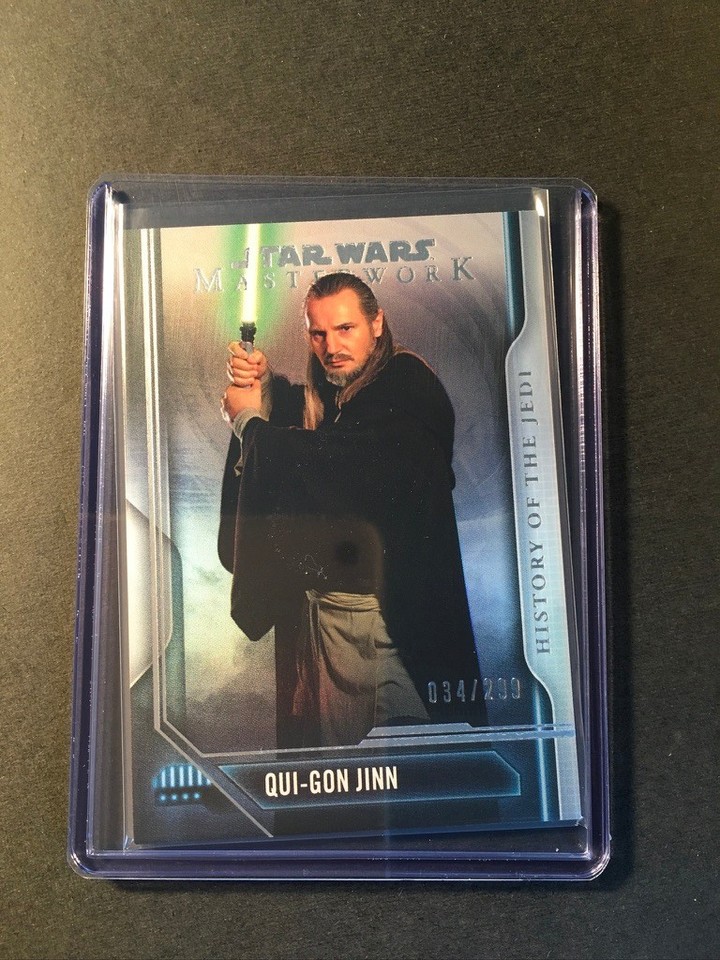 2018 STAR WARS MASTERWORK HISTORY OF THE JEDI #HJ-4 QUI-GON JINN /299 ...
