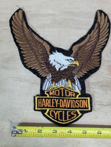 🔥 Early Harley Davidson Bald Eagle Large Motorcycle Jacket Patch 9” Vintage | eBay