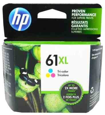 NEW Genuine HP 61XL Tri-Color Ink Cartridge CH564WN OEM retail box 2023 ...