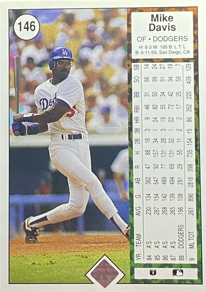 1989 Upper Deck #146 Mike Davis Los Angeles Dodgers Baseball Card | eBay