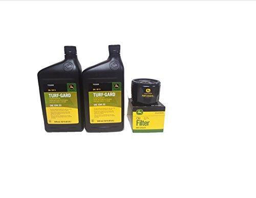 2 Quarts John Deere Turf-Gard SAE 10W-30 Oil Plus AM125424 Filter. Fits ...