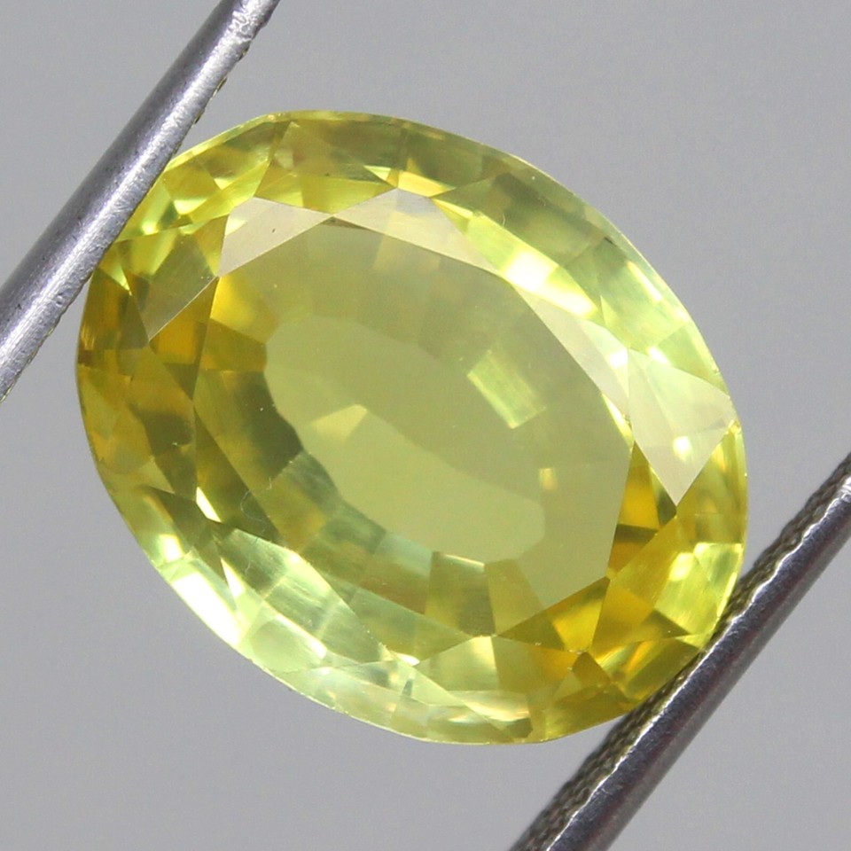 Natural 11.60 Ct Tanzania Yellow Tanzanite Certified Oval Unheated ...