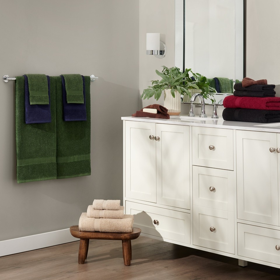 12 Pack of Bathroom Washcloths - 100% Ring-Spun Cotton - 12 x 12 ...