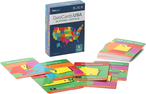 Geocards - USA Geography Flash Cards, Kid Card Games for Home, School ...