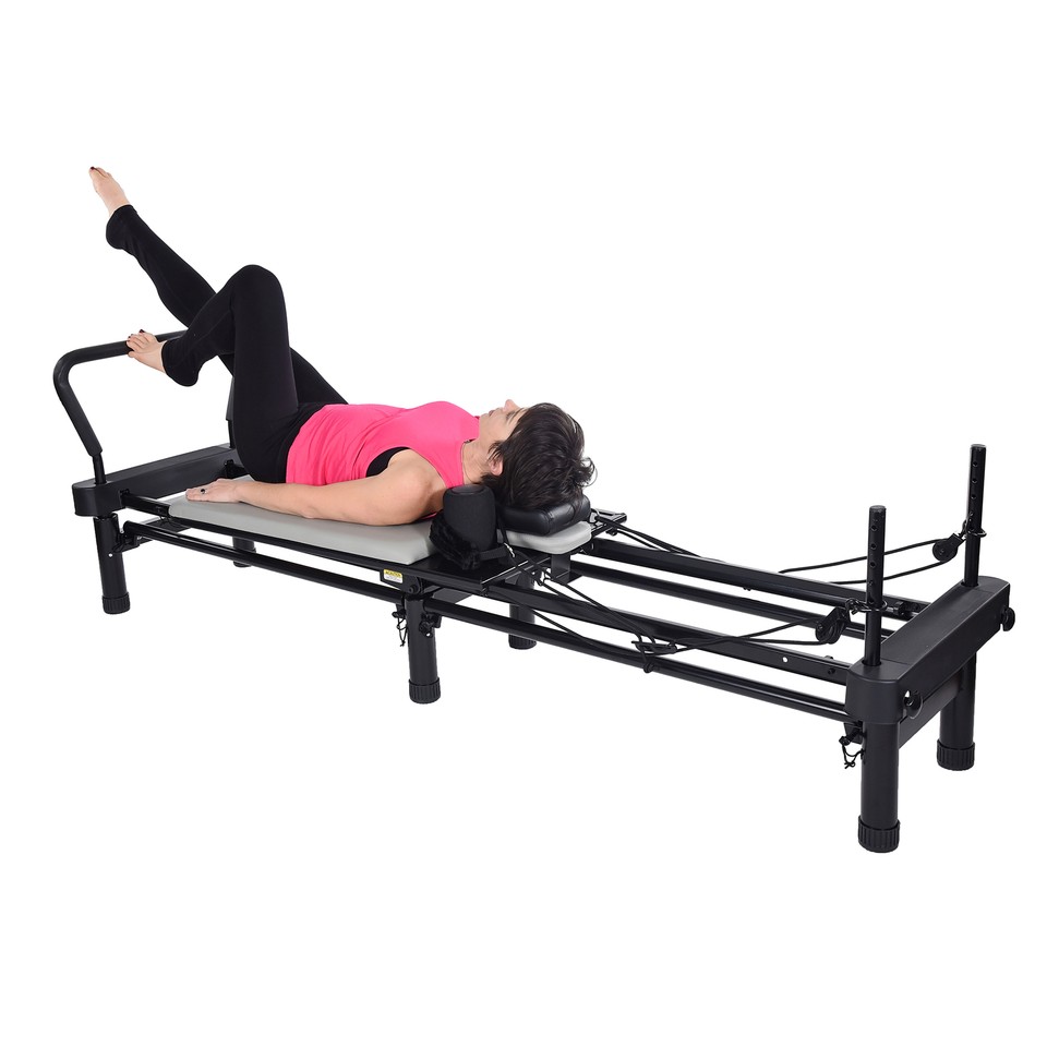 AeroPilates Studio 700 Foldable Reformer with Cardio Rebounder, Gray ...