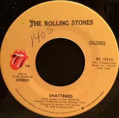 The Rolling Stones Shattered Vinyl Single 7inch Rolling Stones Records ...