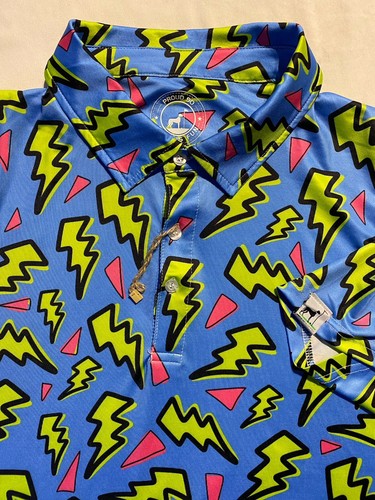 Proud 90 Golf Is Fun Performance Polo Men’s Size 2XL Neon Lightning ...
