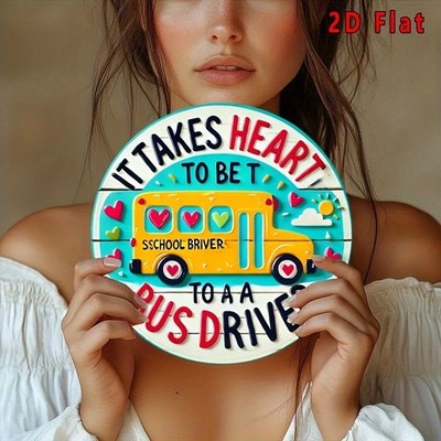 7.8inch School Bus Driver Metal Sign - Fun Porch & Bedroom Decoration ...