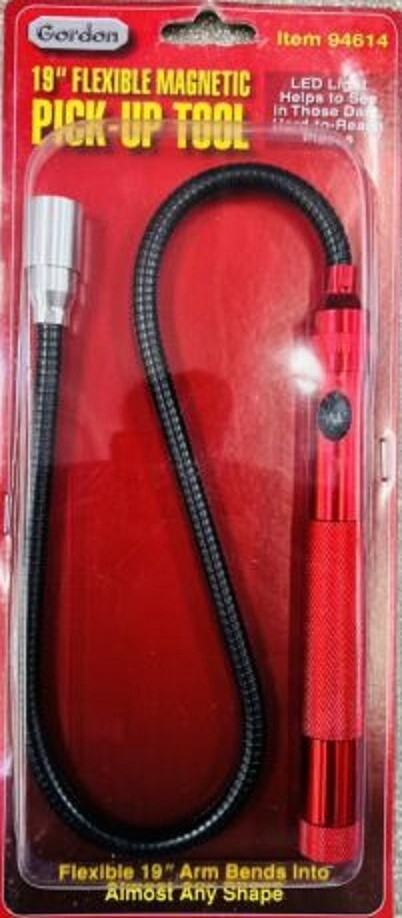 19" flexable magnetic pick up tool with led light and strong magnet max ...