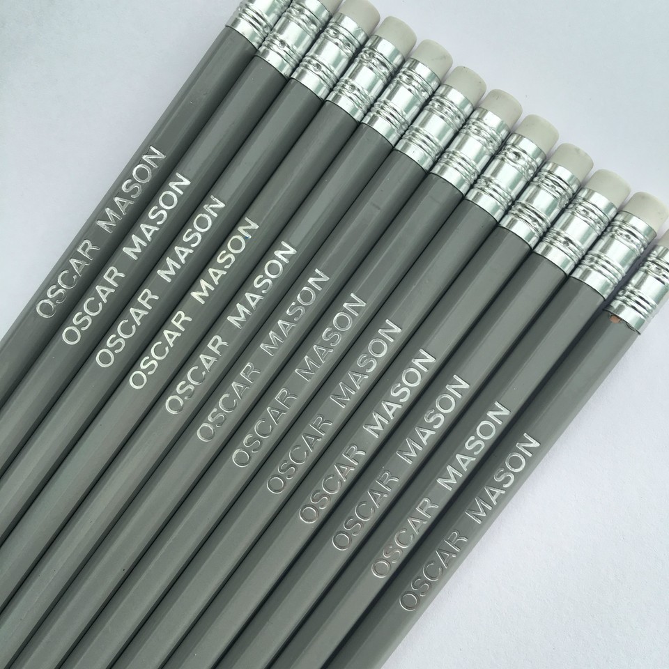 12 HB Pencils Personalised with Name - German Made High Quality Printed ...