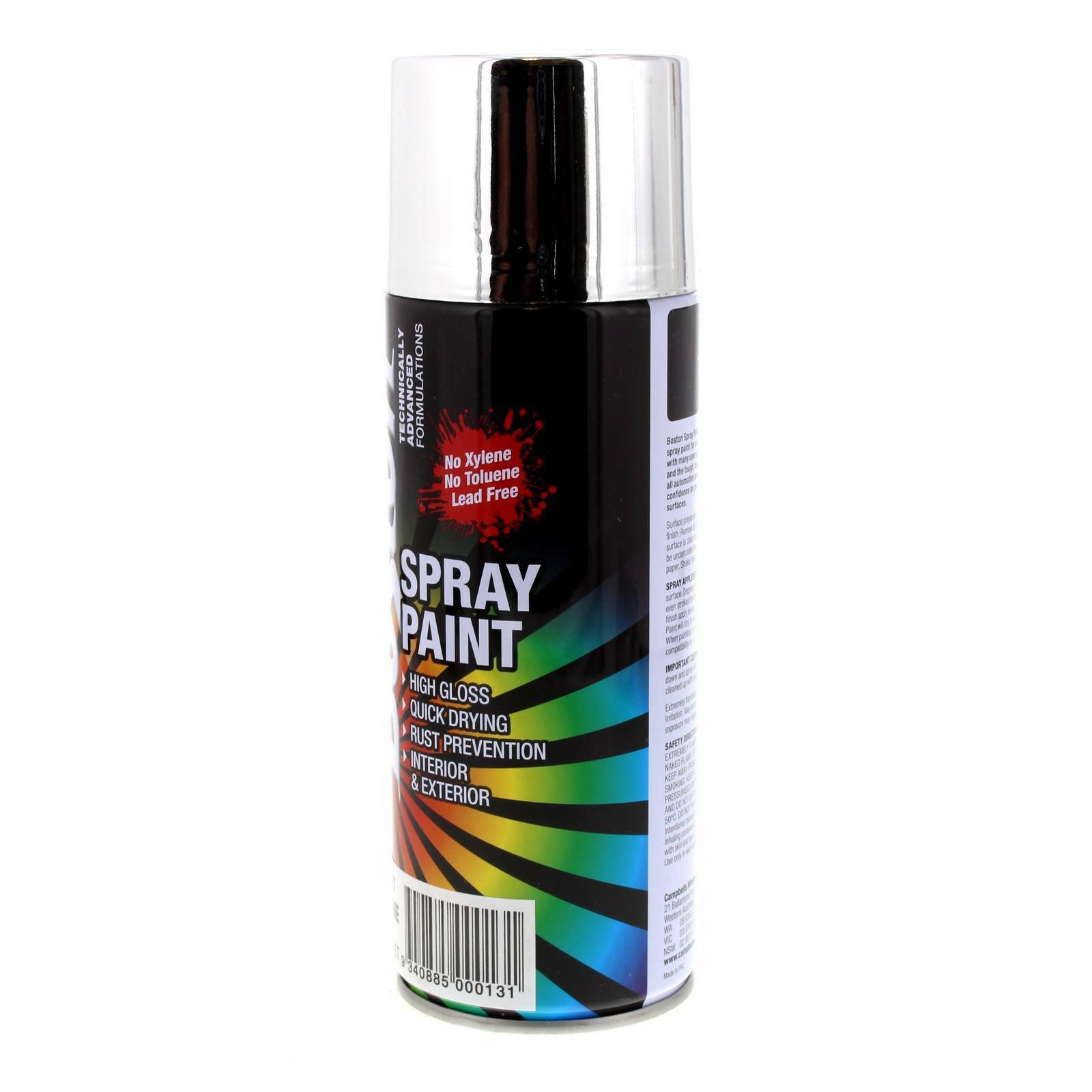Bright Chrome Spray Paint Can 250g Boston Quick Drying Rust Prevention ...