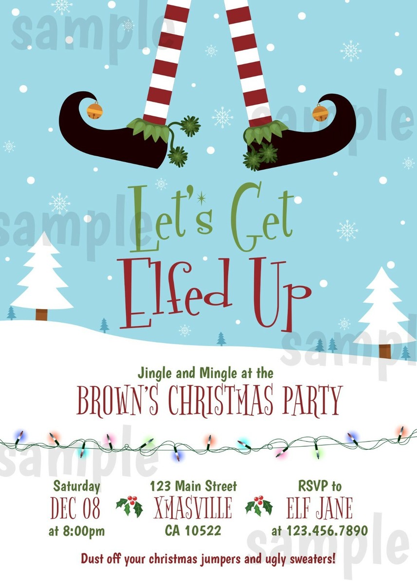 Let39s Get Elfed Up Christmas Party Invite Tidylady Printables