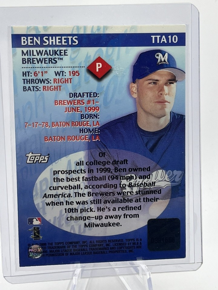 2000 Topps Autograph Ben Sheets Milwaukee Brewers | eBay