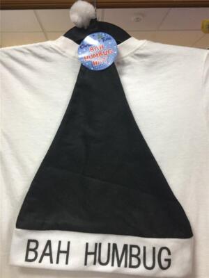 BAH HUMBUG - BLACK CHRISTMAS HAT SANTA | eBay