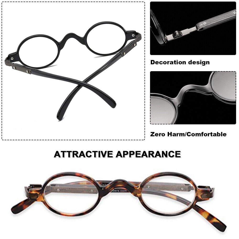 Vintage Small Round Reading Glasses Mens Womens Presbyopia Readers +1.0 ...