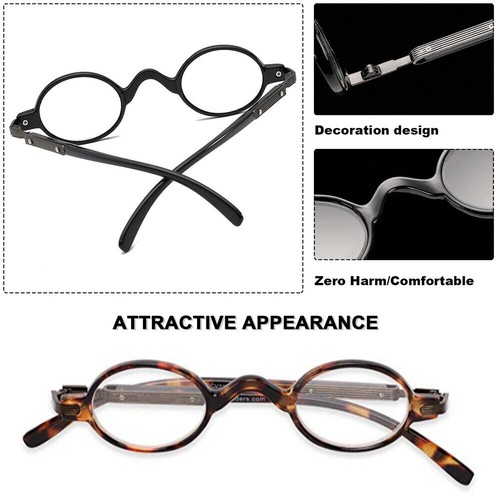 Vintage Small Round Reading Glasses Mens Womens Presbyopia Readers +1.0 ...