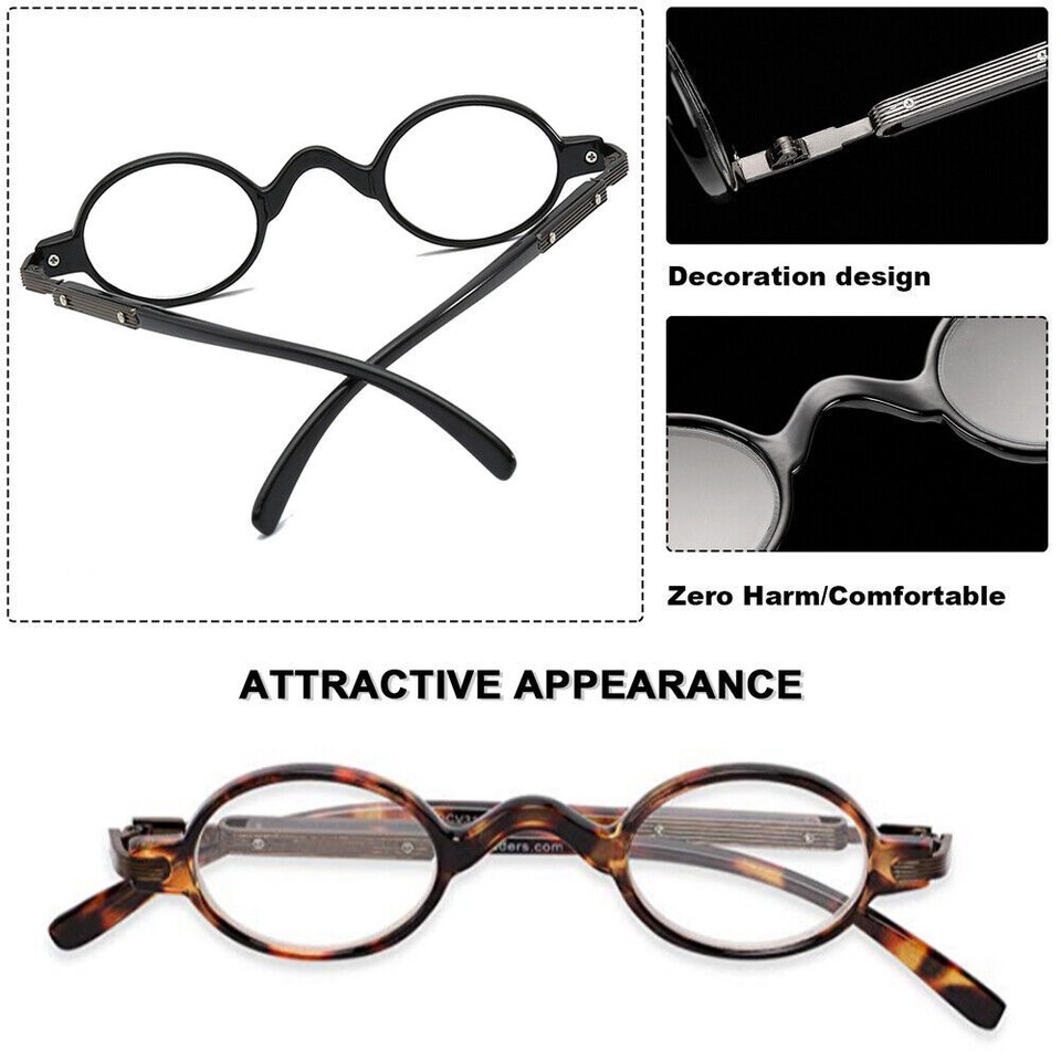 Vintage Small Round Reading Glasses Mens Womens Presbyopia Readers +1.0 ...