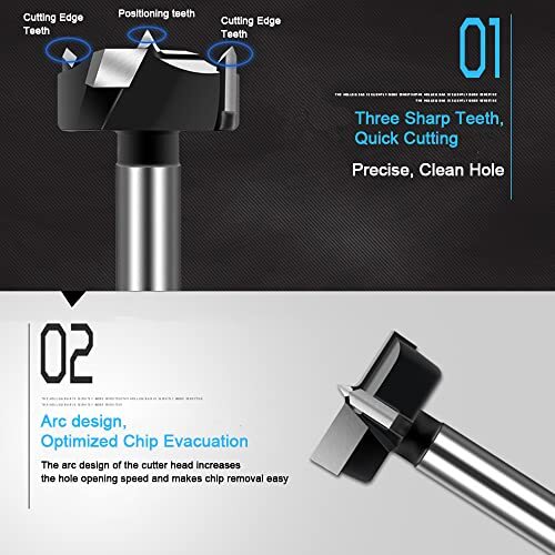 ASNOMY 4 Inch Forstner Drill Bit, Carbide Tipped Forstner Bit Assorted ...