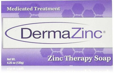 DermaZinc Zinc Therapy Soap Medicated Treatment Itch Relief 4.25 Oz ...