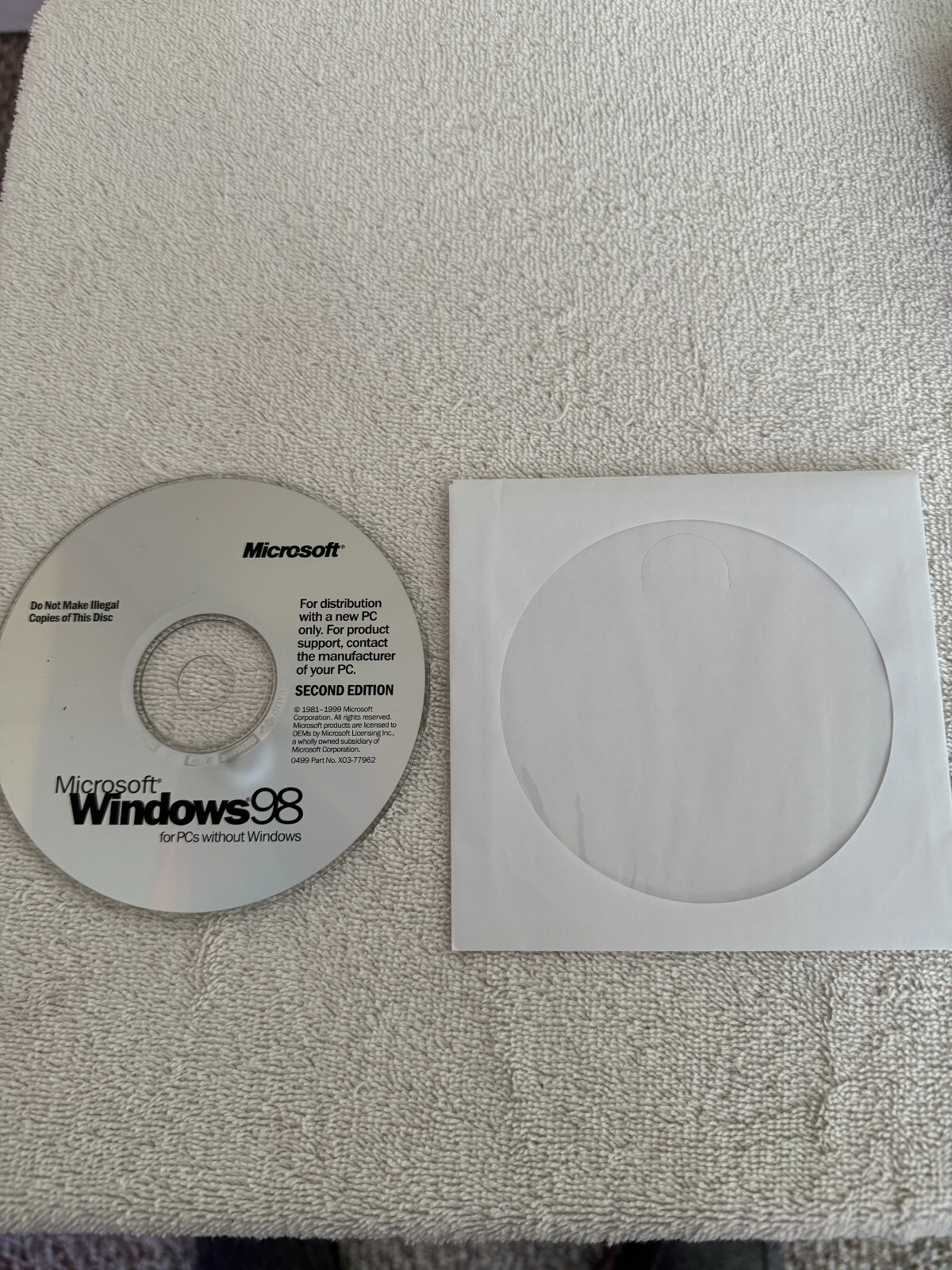 Microsoft Windows 98 WINDOWS UPDATE SECOND EDITION - NO PRODUCT KEY ...