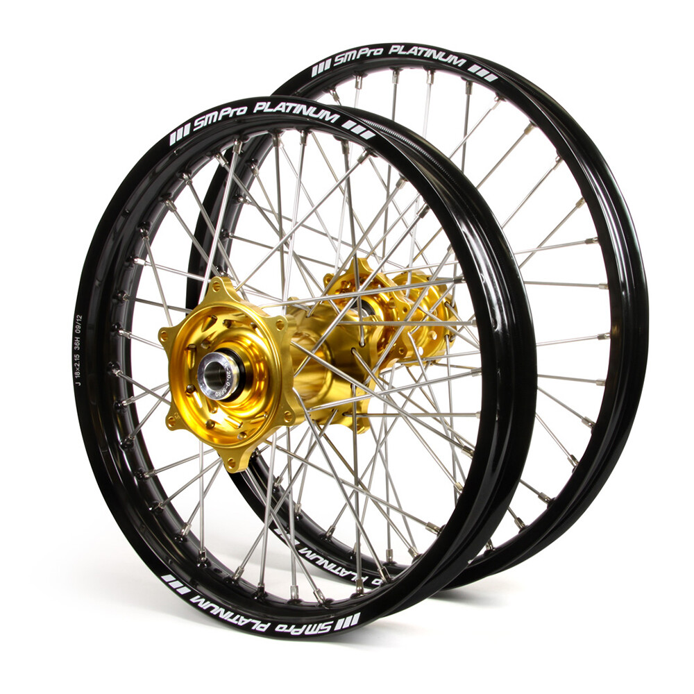 Fits Suzuki RM85 1993 - 2017 Wheel Set Black Platinum JNR MX Rims Gold ...