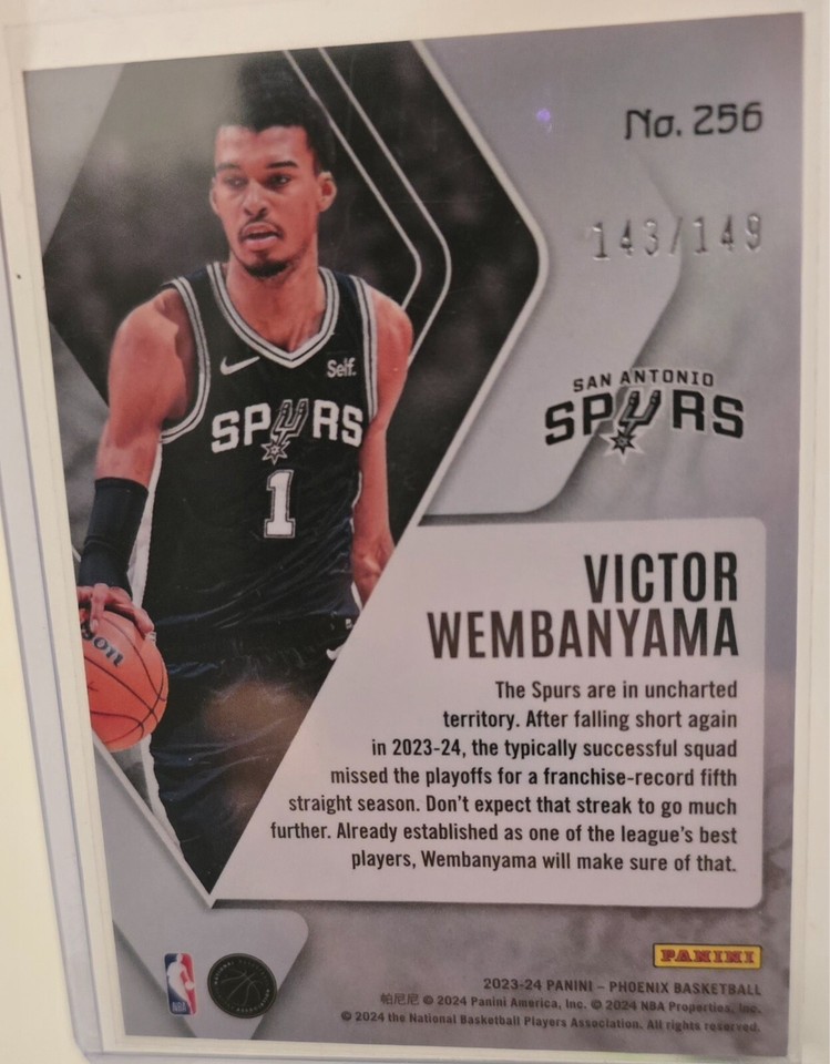 Victor Wembanyama #256 Phoenix Green Cracked Ice 143/149 rookie card | eBay
